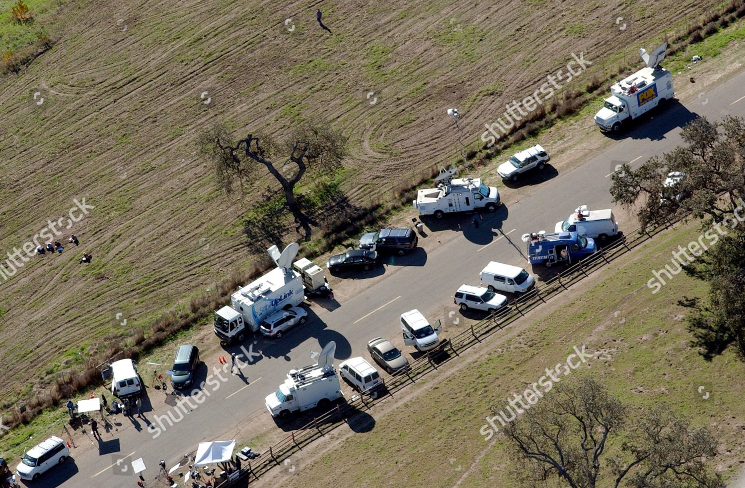 Aerial View Members Vehicles Media Neverland Editorial Stock Photo ...