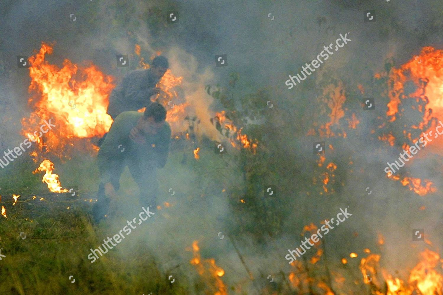 Markers Run Through Fire During Serbias Editorial Stock Photo - Stock ...