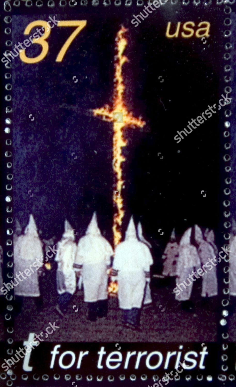 Ku Klux Klan Members Depicted Crossburning Editorial Stock Photo ...