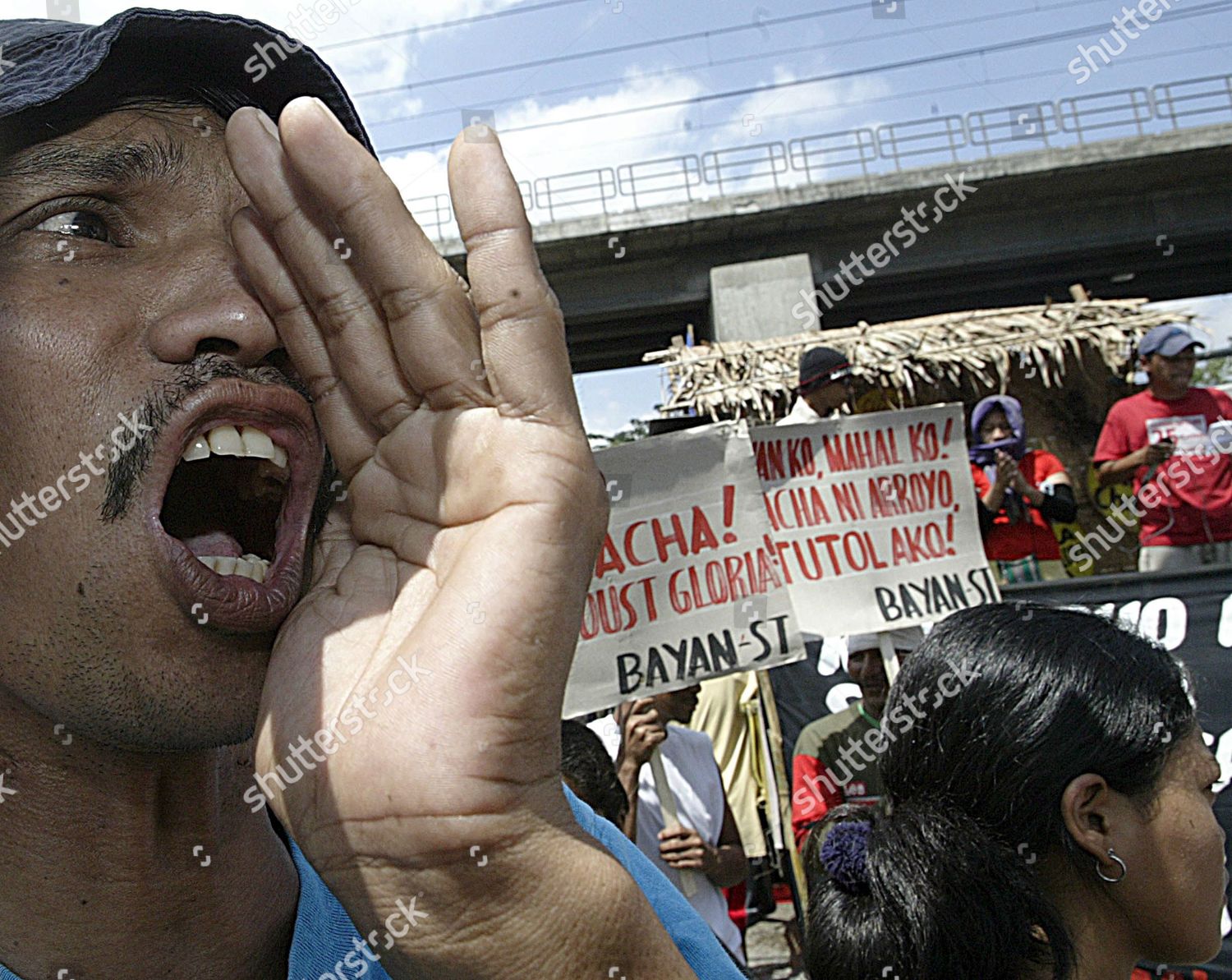 Filipino Militant Activist Shouts Protest Chants Editorial Stock Photo ...