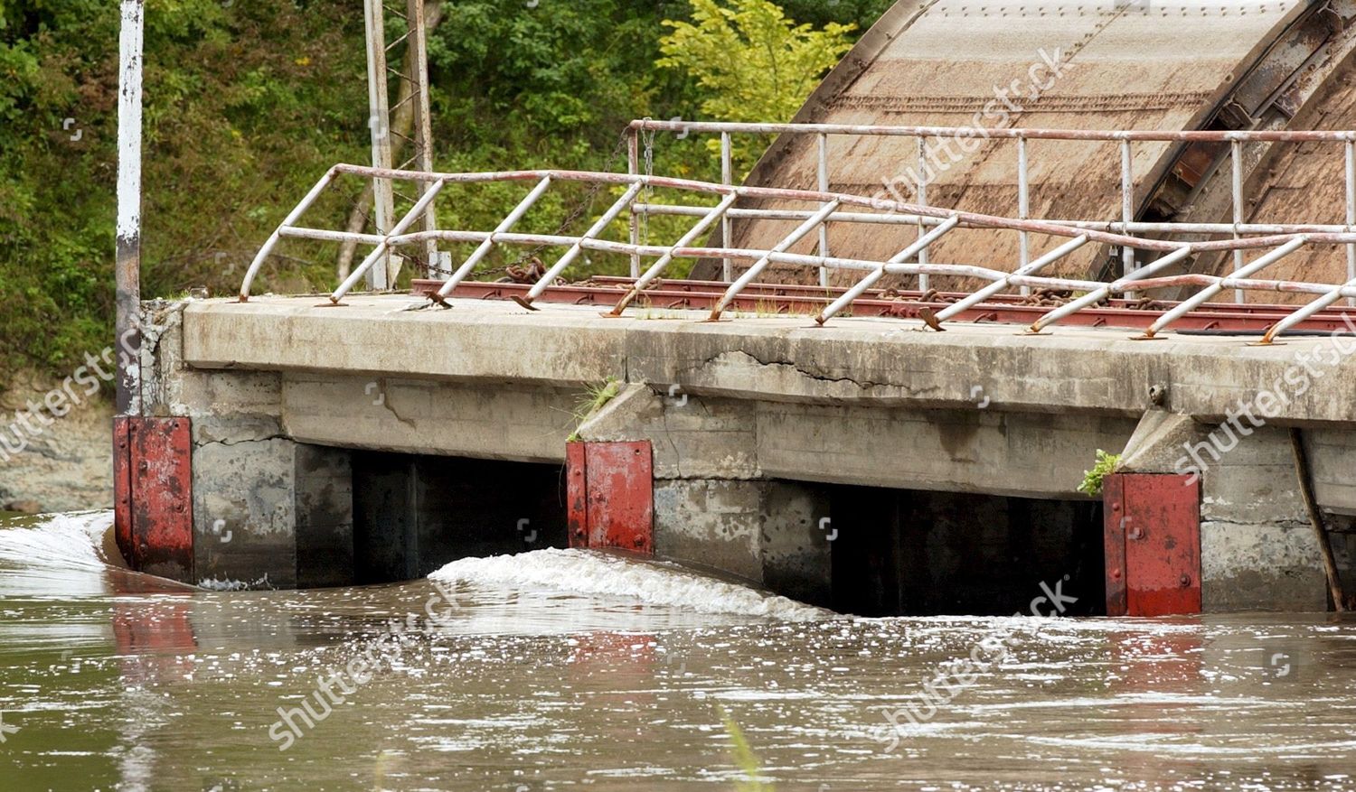 Water Flows Into Open Gates Hydroelectric Editorial Stock Photo - Stock ...