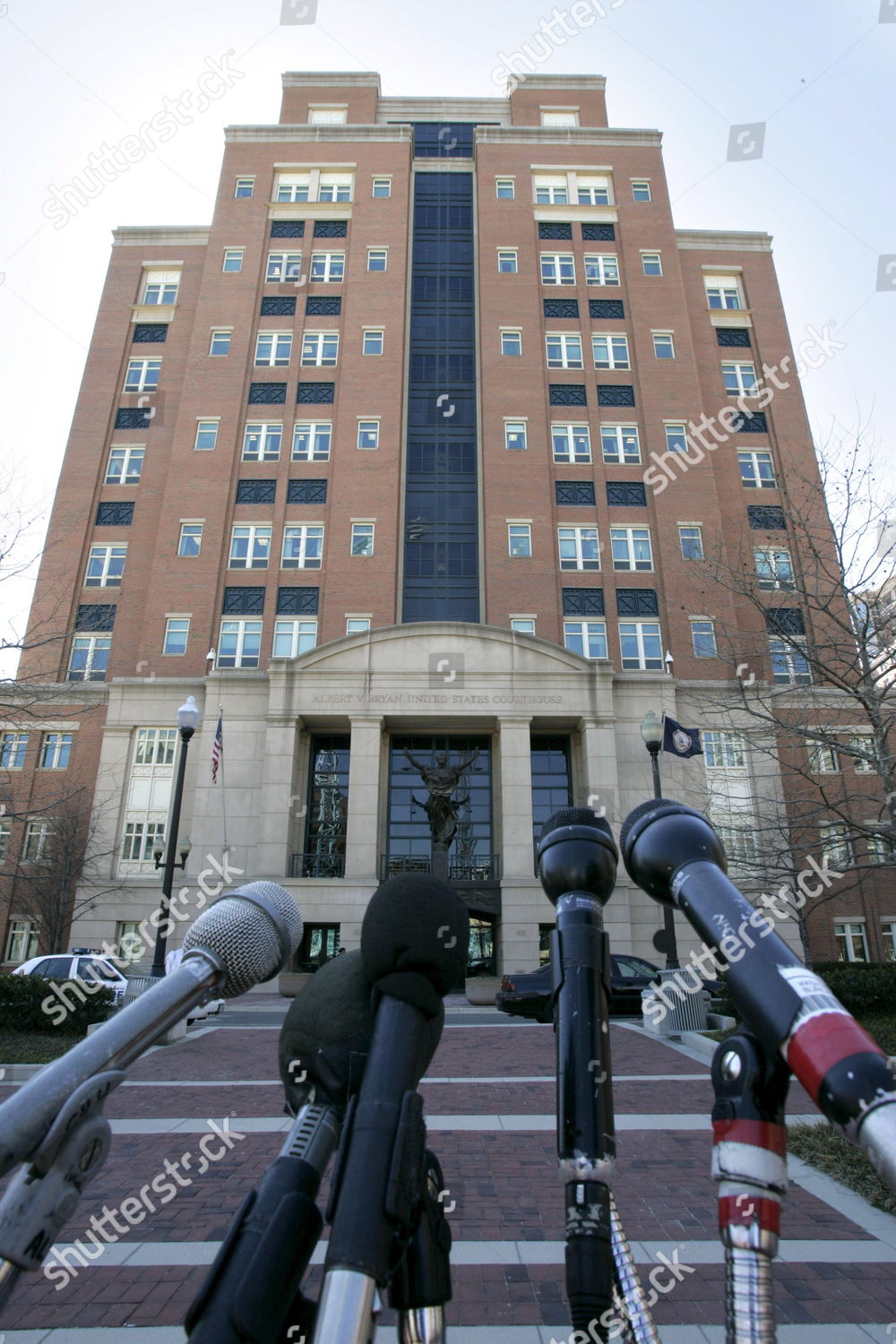 Media Microphones Lined Outside Federal Courthouse Editorial Stock ...