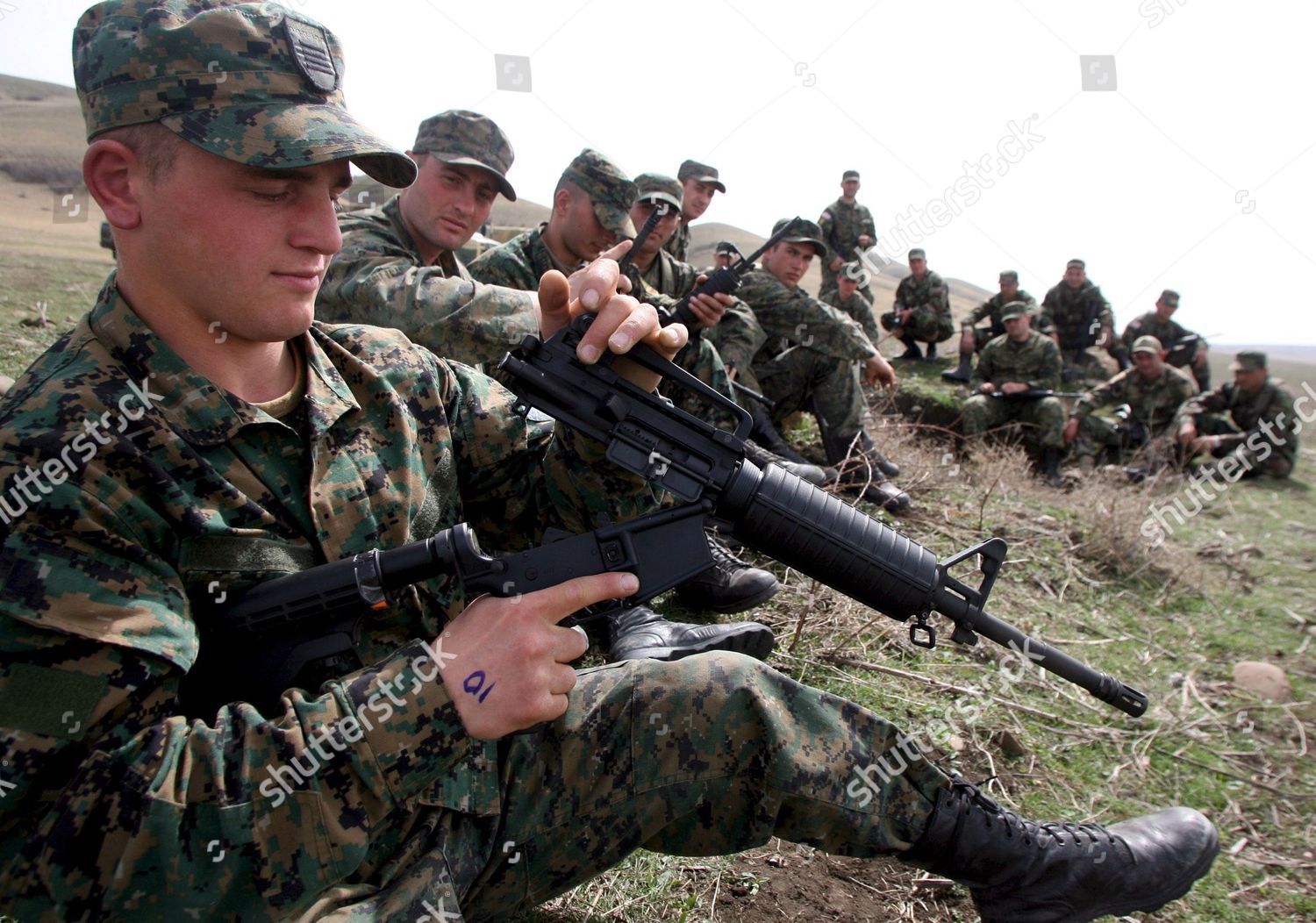 Georgian Soldiers Train New Us M4 Editorial Stock Photo - Stock Image ...