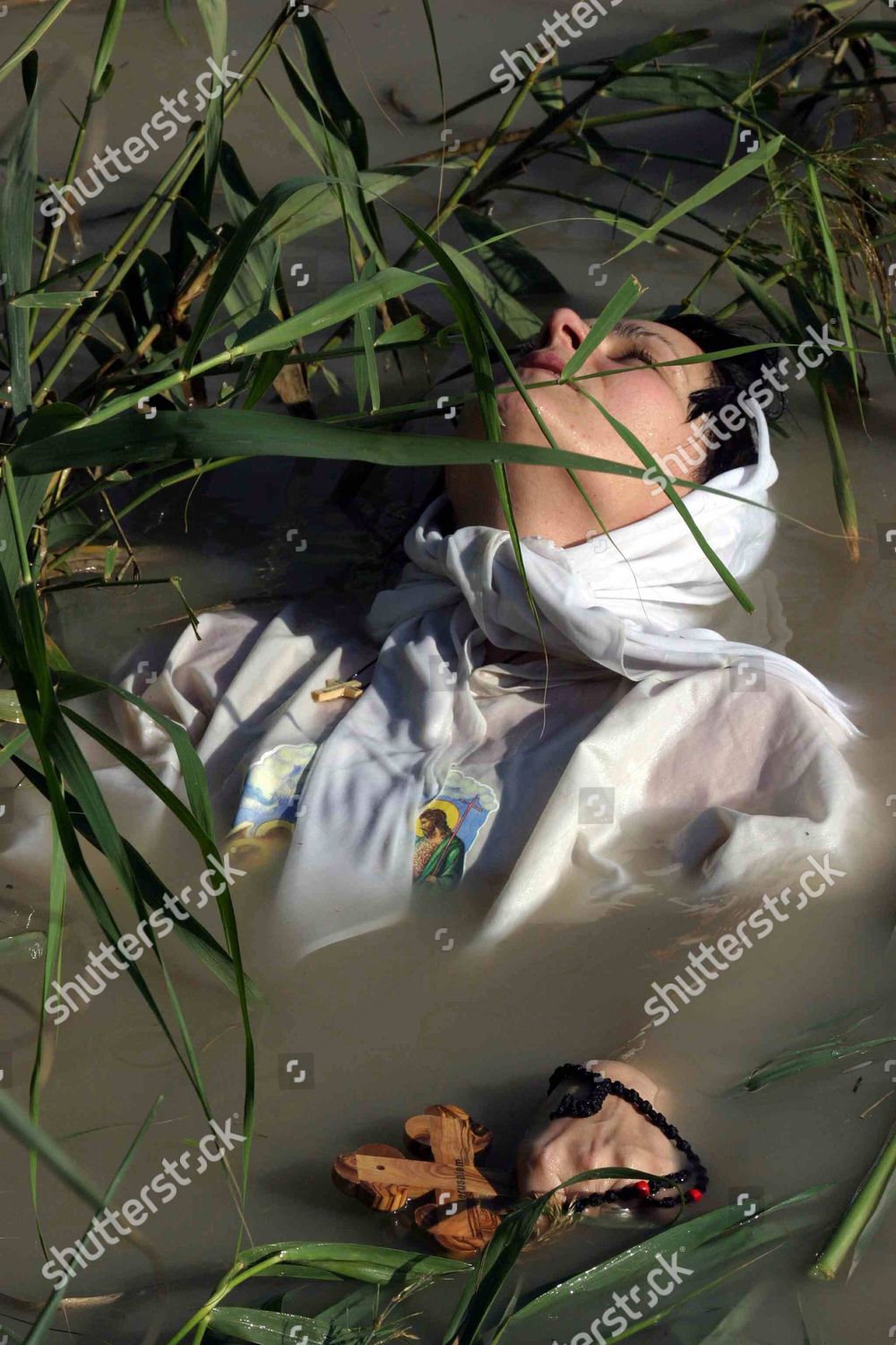 Orthodox Christian Woman Floats Water While Editorial Stock Photo ...