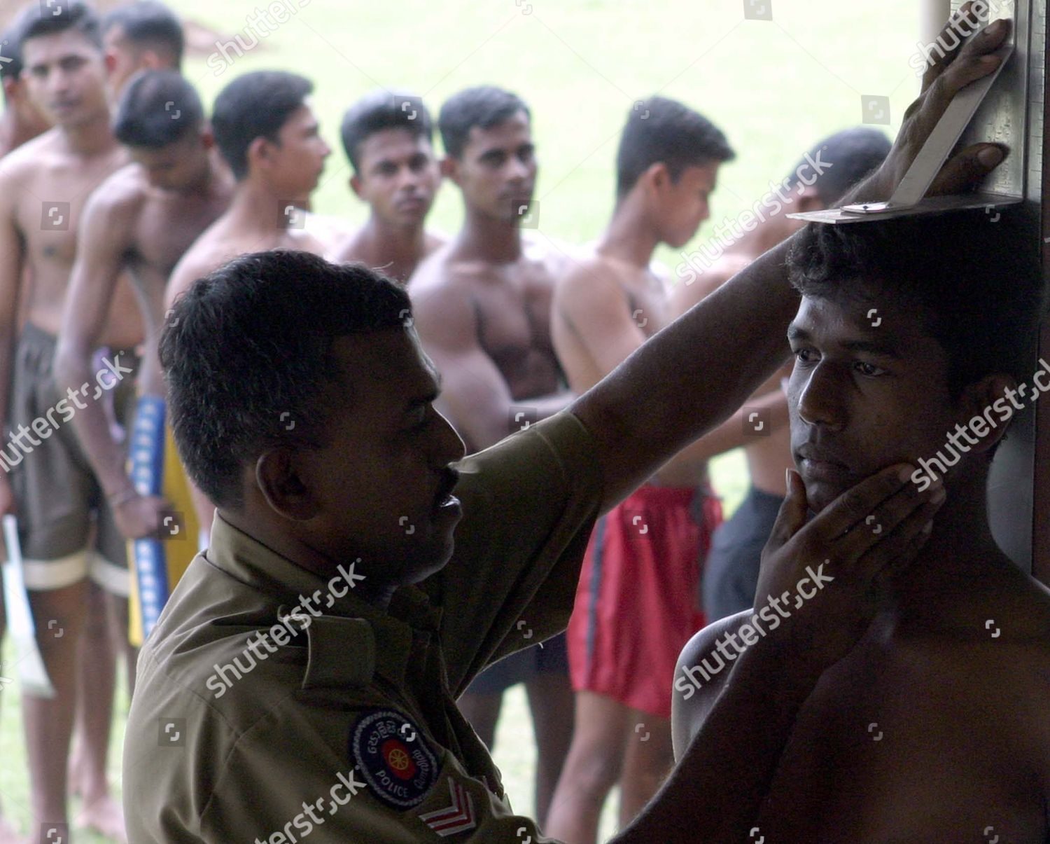 Police Officer Measures Height Prospective Special Editorial Stock ...