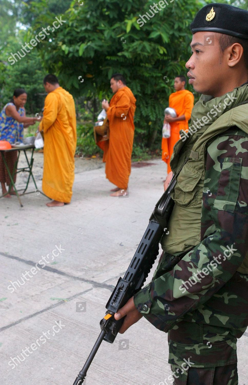 Armed Thai Soldier On Guard Buddhist Editorial Stock Photo - Stock ...