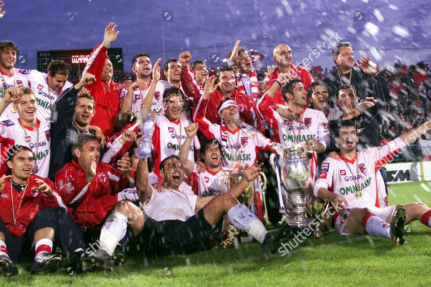 Romanian Soccer Team Dinamo Bucharest Celebrating Editorial Stock Photo ...