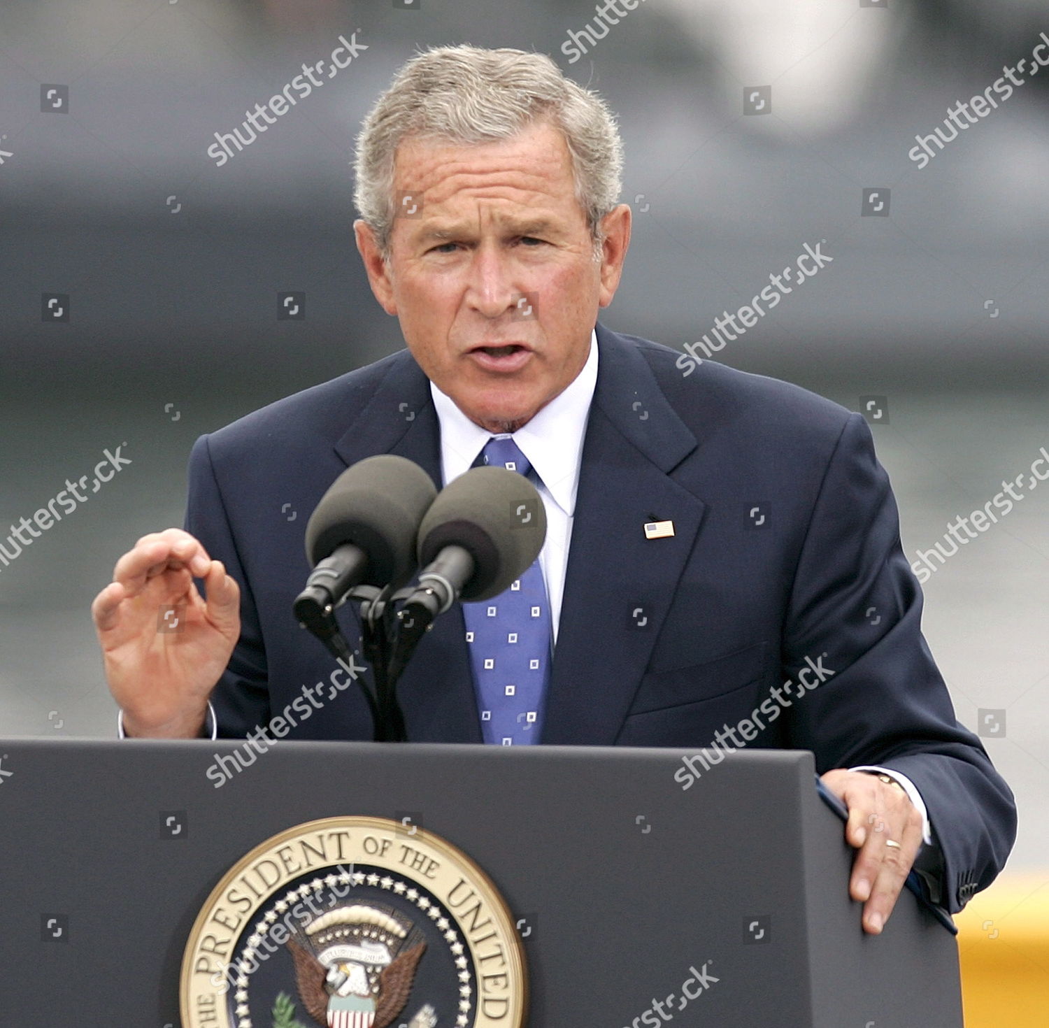 Us President George W Bush Addressing Editorial Stock Photo - Stock ...