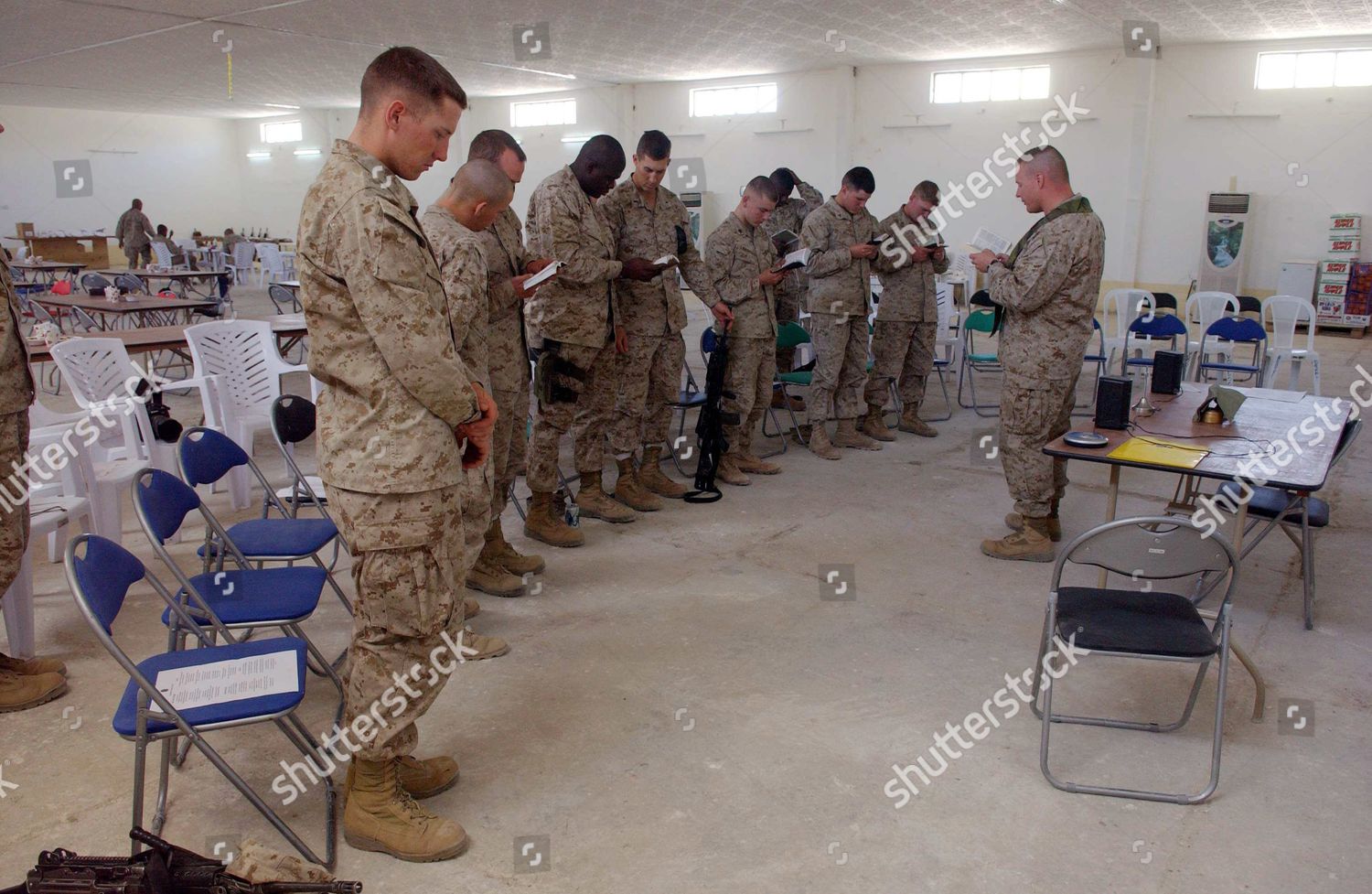 Chaplain Brian Weigelt Holds Protestant Service Editorial Stock Photo ...