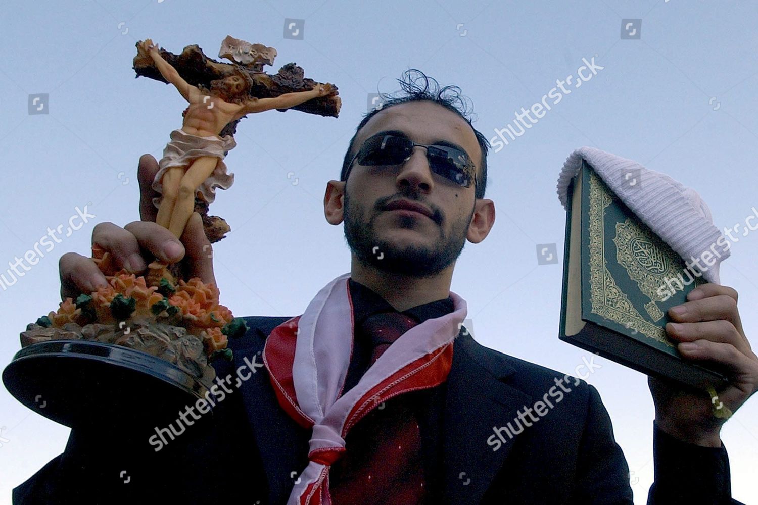 Lebanese Citizen Holds Crucifixion Statue Jesus Editorial Stock Photo ...