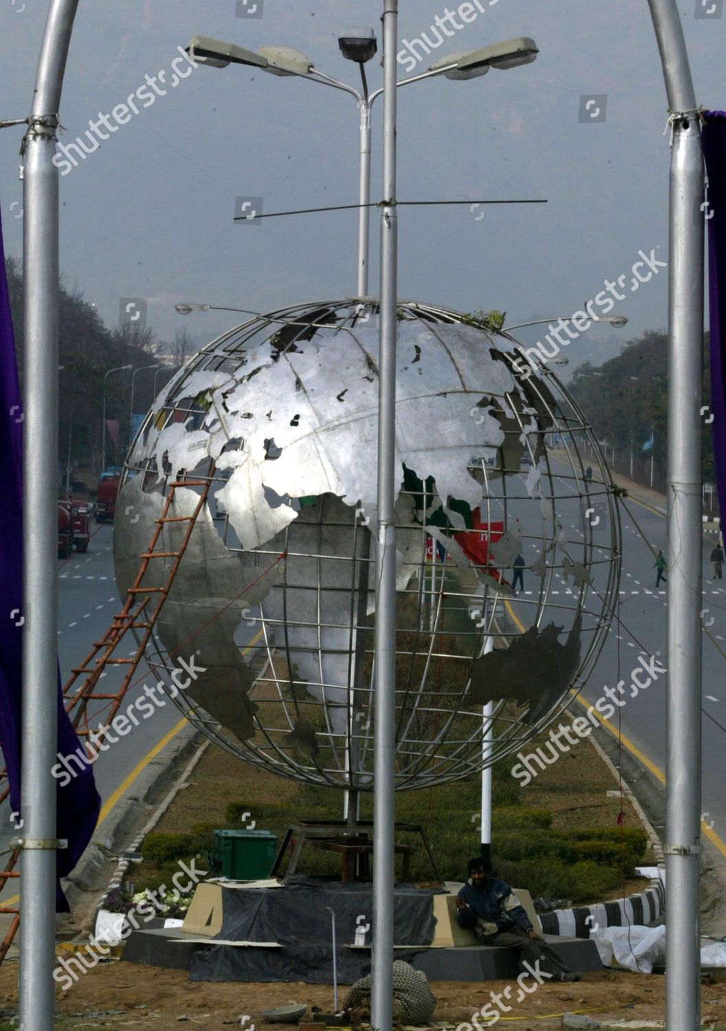 Underconstruction Globe Being Installed By Capital Editorial Stock ...