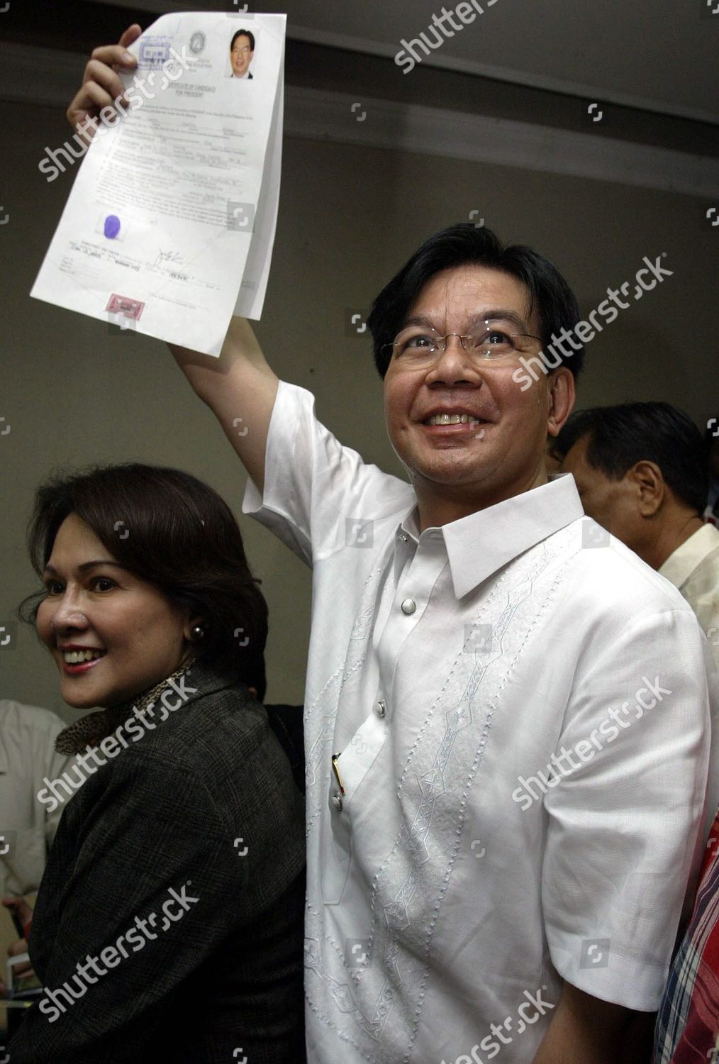 Philippine Senator Panfilo Lacson R Raises Editorial Stock Photo ...