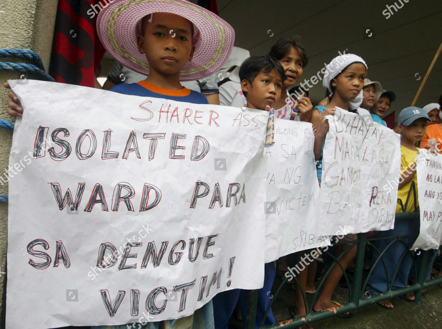Filipino Children Holds Protest Placard During Editorial Stock Photo ...