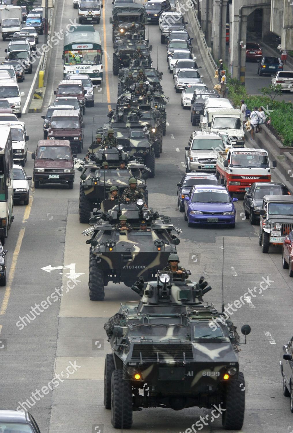 Convoy Military Armored Personnel Carriers Northern Editorial Stock ...
