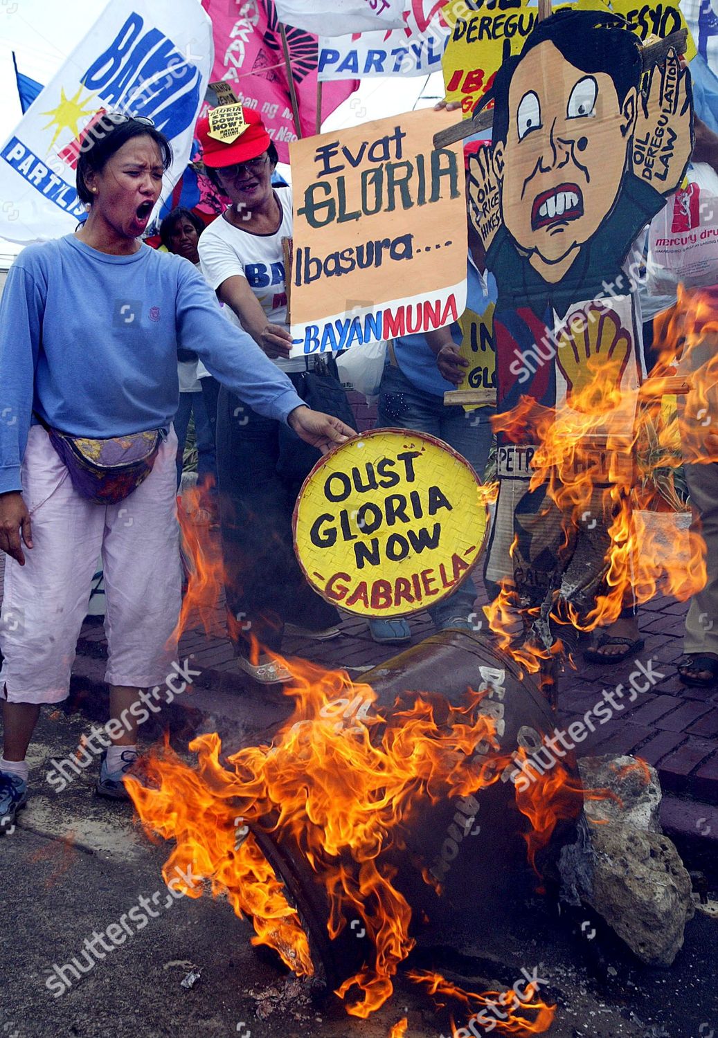 Filipino Militant Activist Burn Effigy President Editorial Stock Photo ...