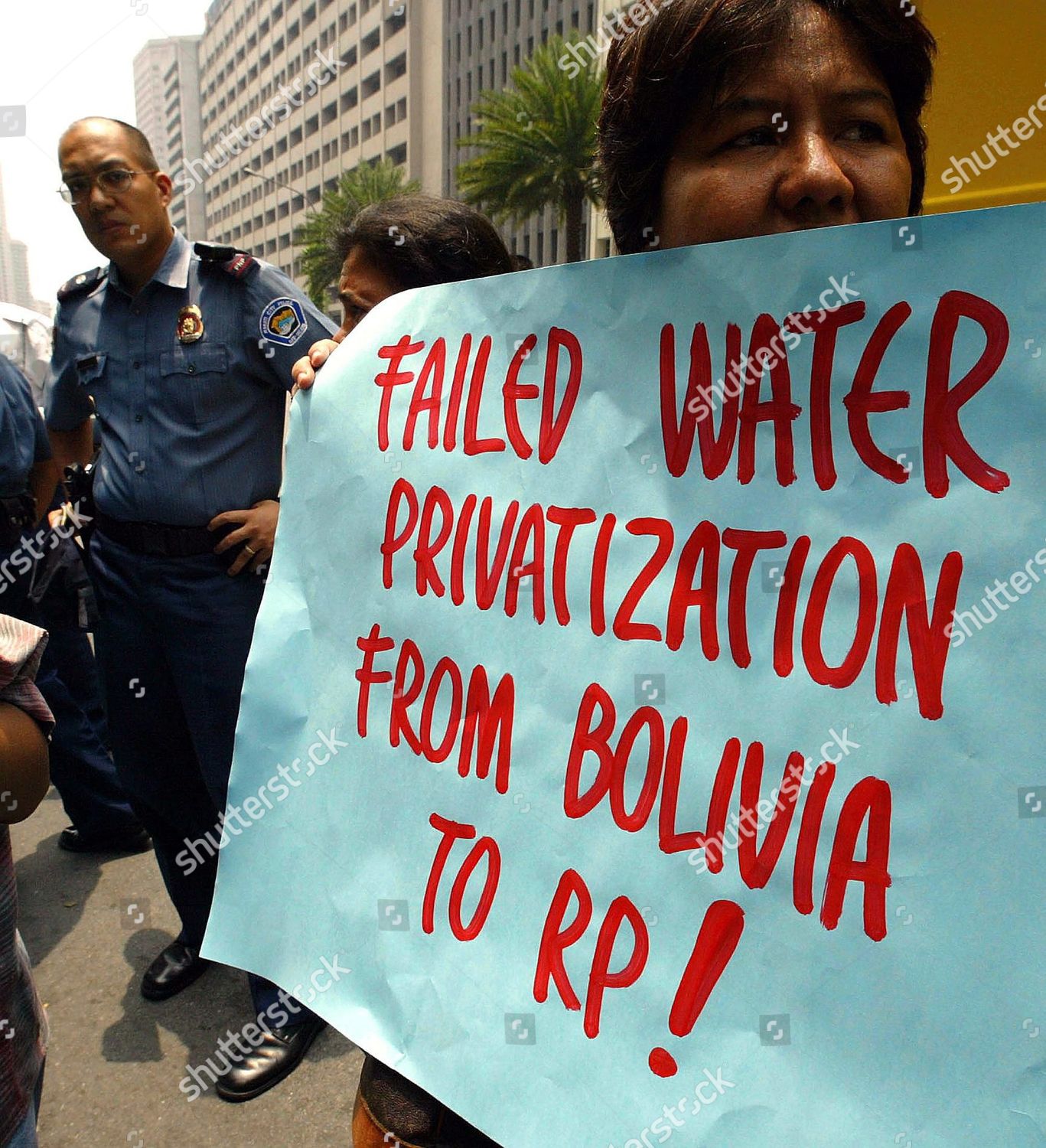 Filipino Holds Placard During Rally On Editorial Stock Photo - Stock ...