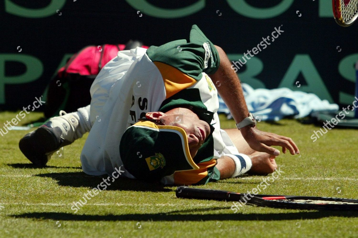 South Africas Jeff Coetzee Writhes Pain Editorial Stock Photo - Stock ...