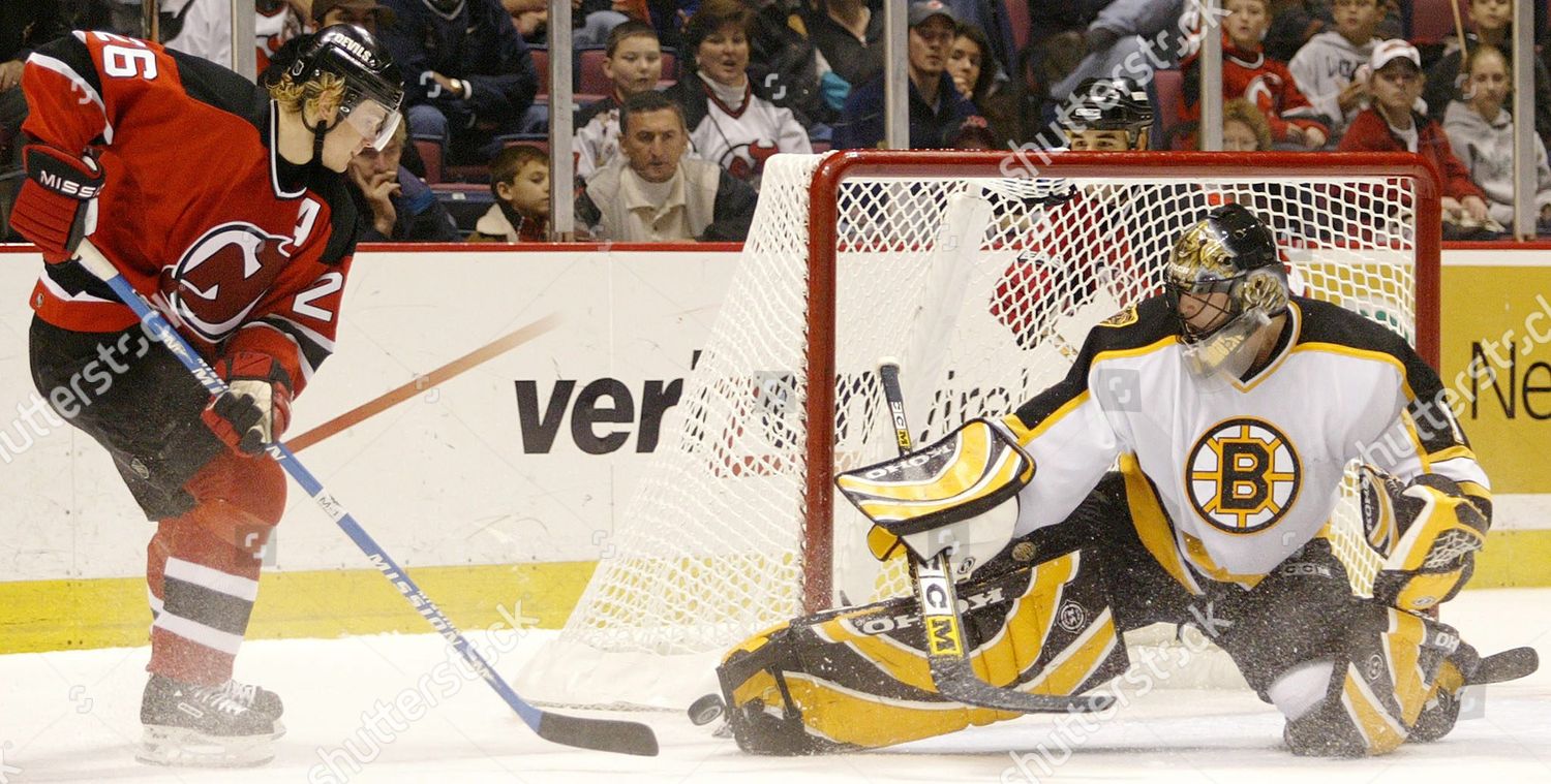 Boston Bruins Goaltender Andrew Raycroft Makes Editorial Stock Photo ...
