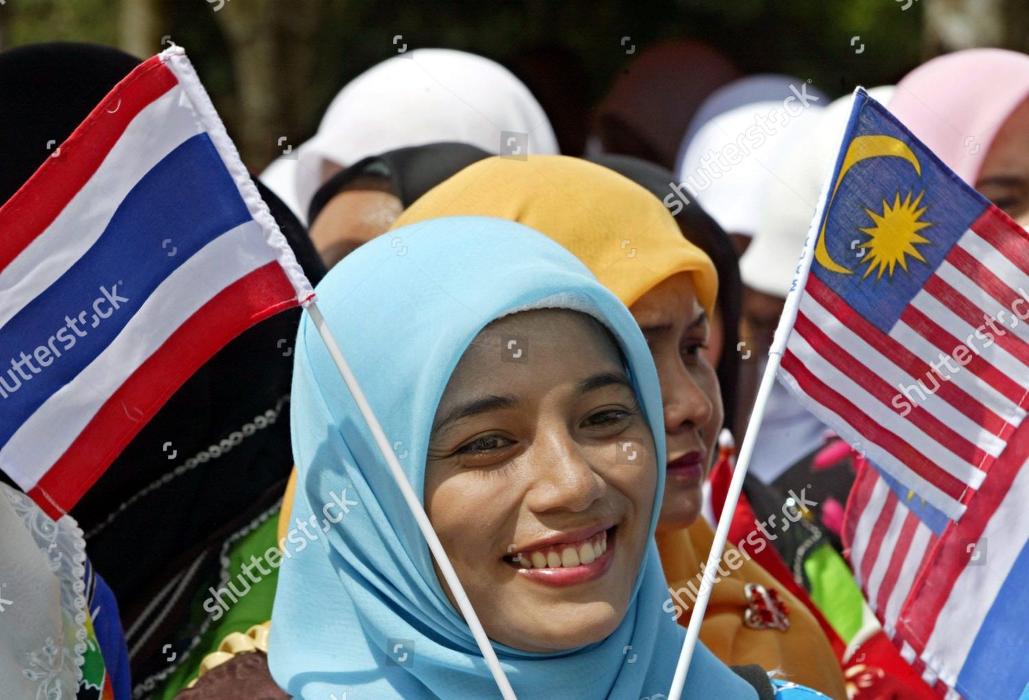 Thai Muslim Woman Waves Her Thai Editorial Stock Photo - Stock Image ...