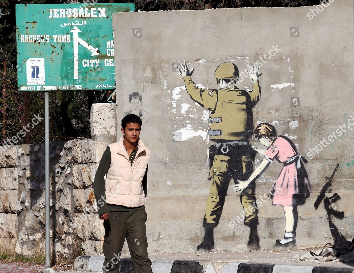 Illusive British Graffiti Artist Named Banksy Editorial Stock Photo ...