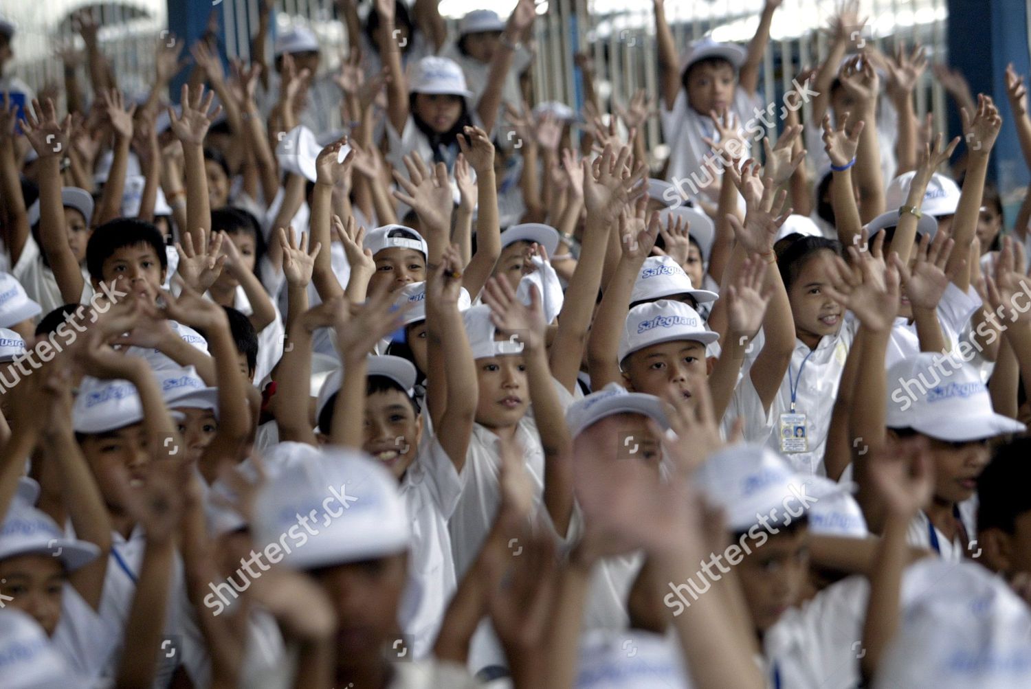 Filipino School Children Raise Their Hands Editorial Stock Photo ...