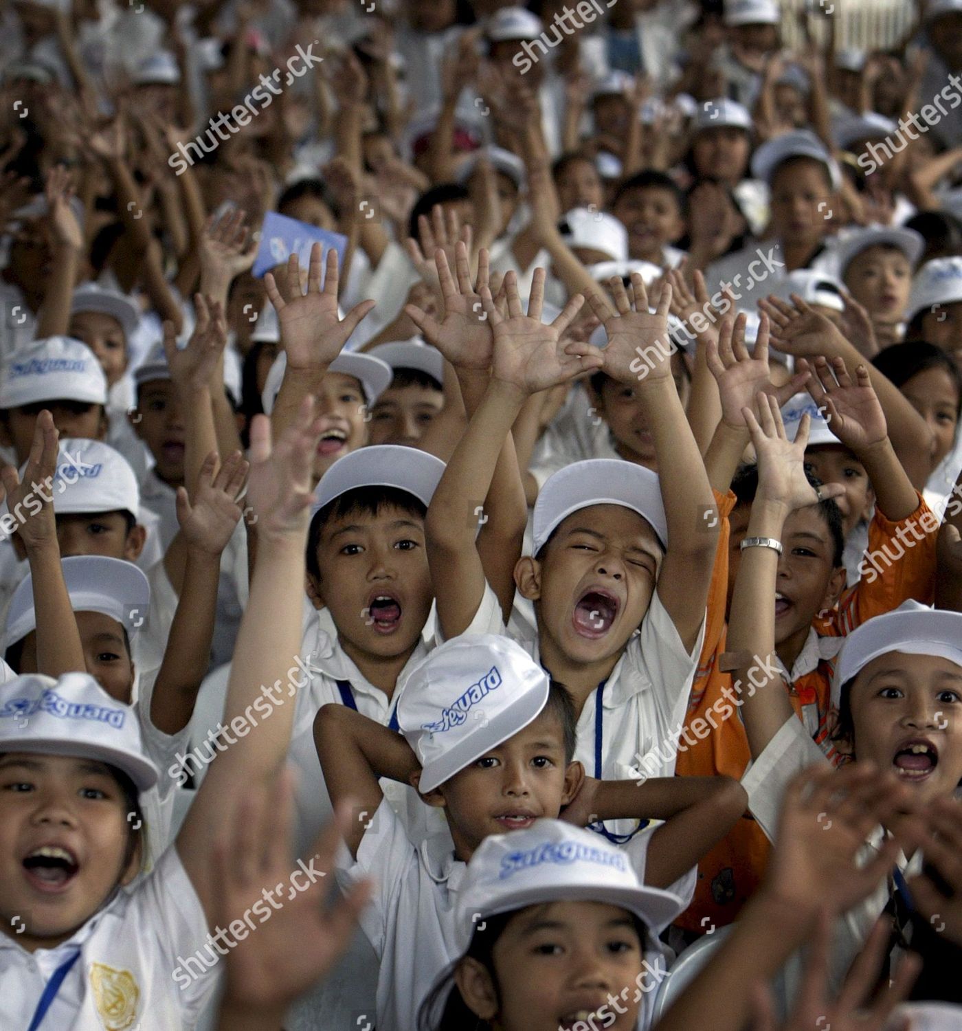 Filipino School Children Raise Their Hands Editorial Stock Photo ...