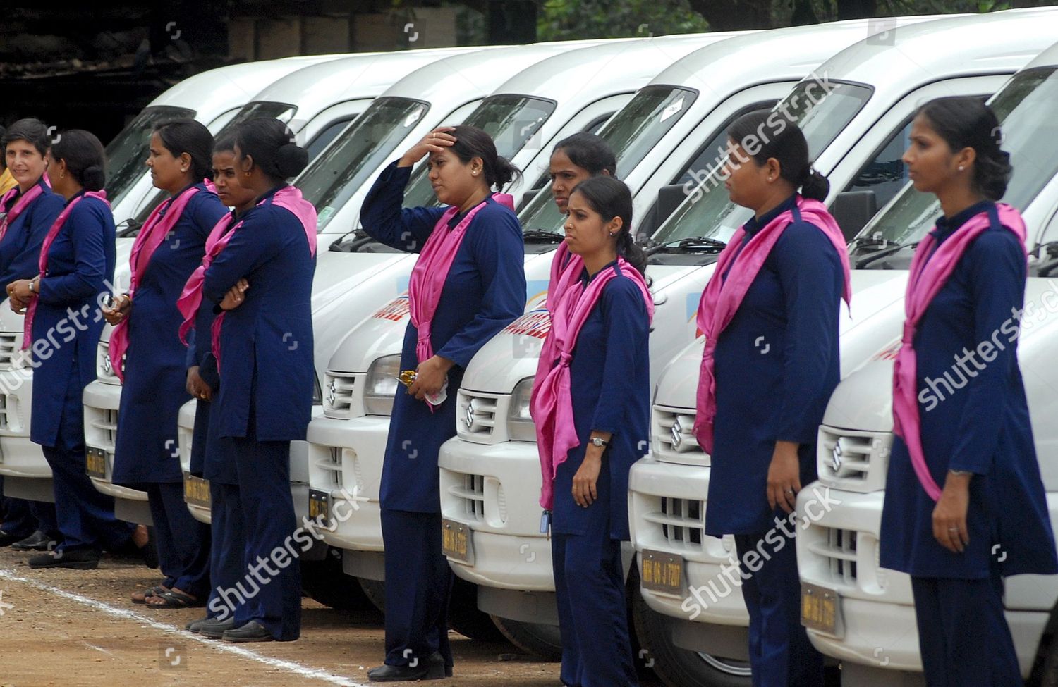 Indian Women Taxi Drivers Wait Before Editorial Stock Photo - Stock ...
