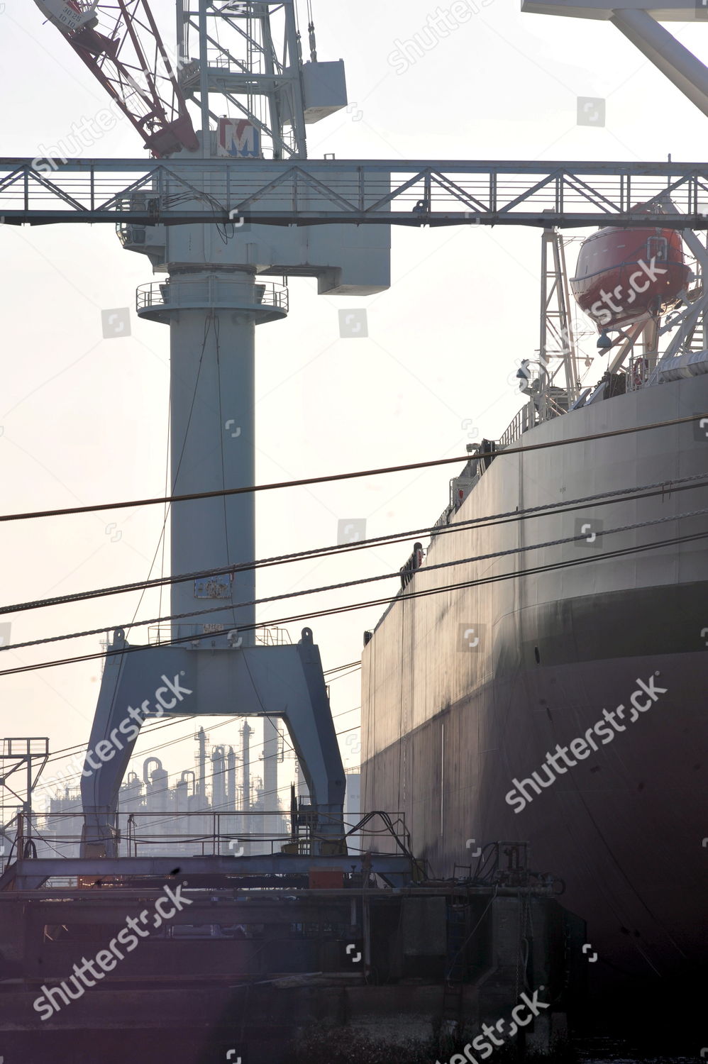 Giant Cargo Ship Under Construction Docks Editorial Stock Photo - Stock ...