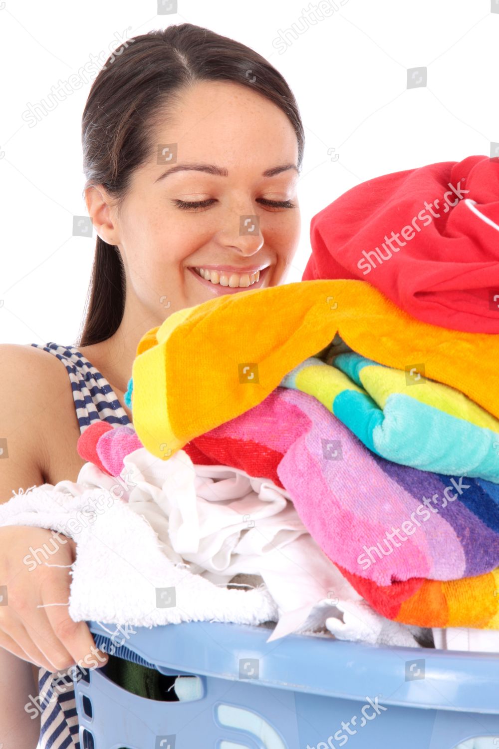 Model Released Young Woman Pile Washing Editorial Stock Photo - Stock ...