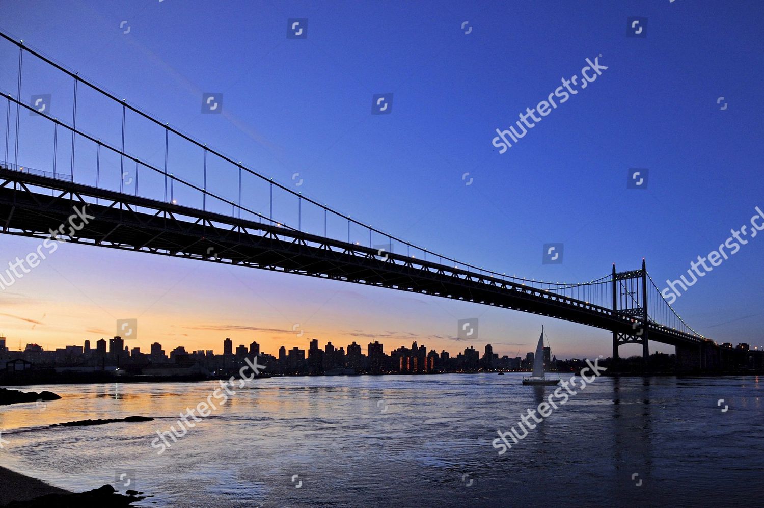 Robert F Kennedy Bridge Seen Sunset Editorial Stock Photo - Stock Image ...