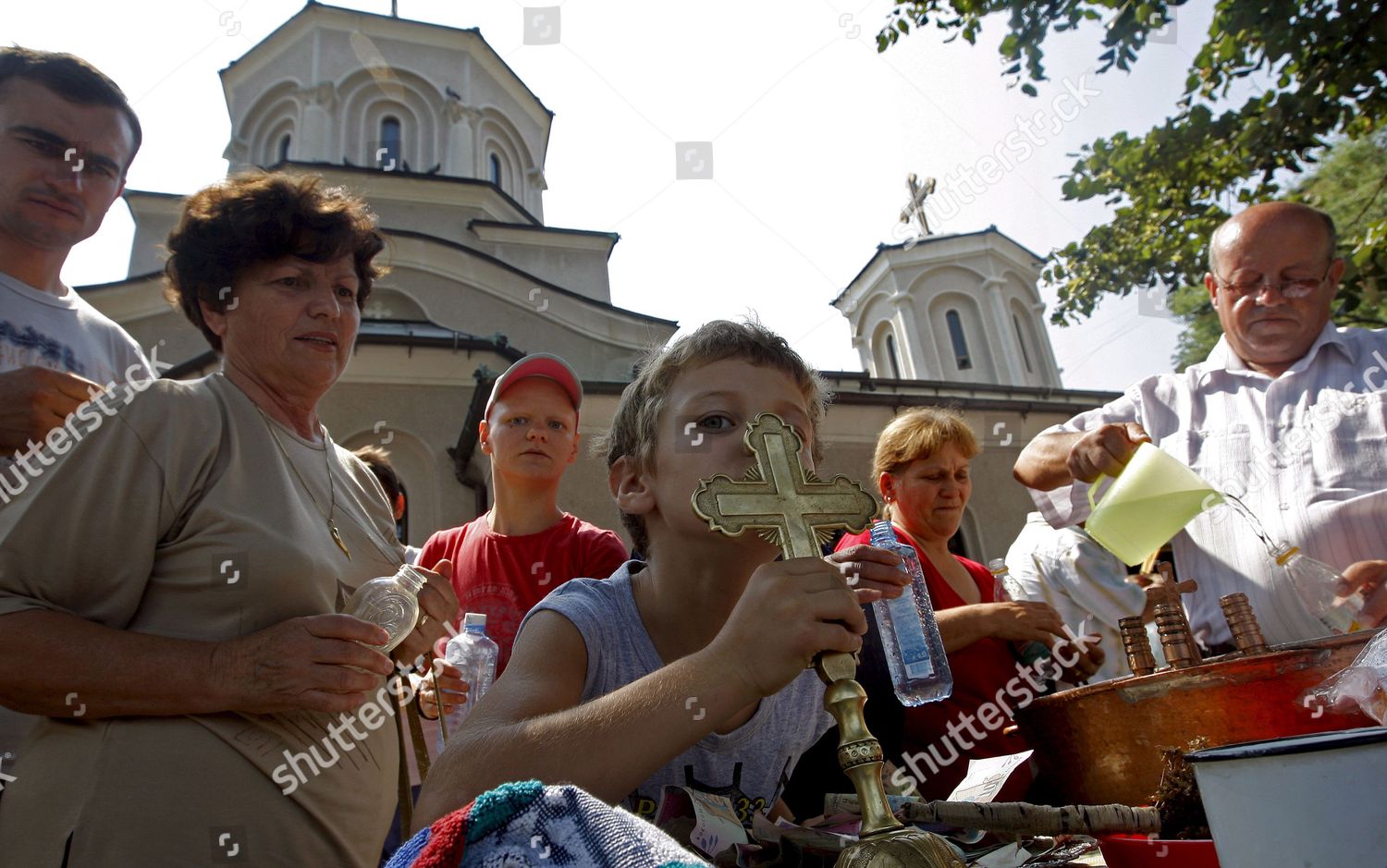 Orthodox Believers Kissing Cross While Waiting Editorial Stock Photo ...