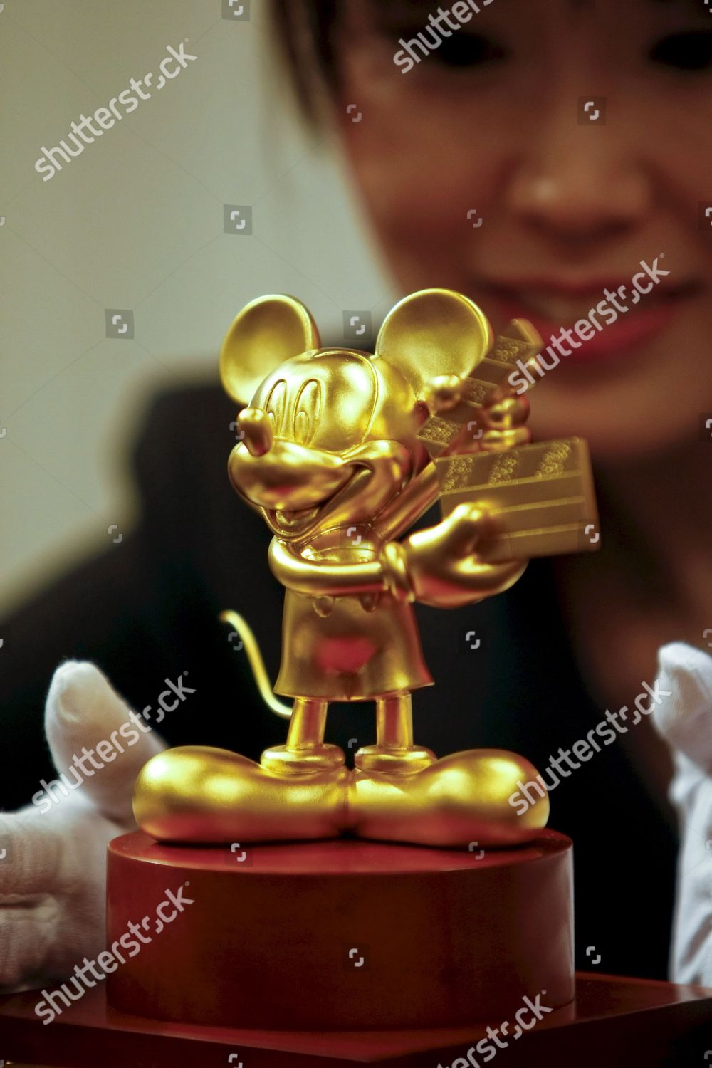 Model Displays Pure Gold Statue Mickey Editorial Stock Photo - Stock ...