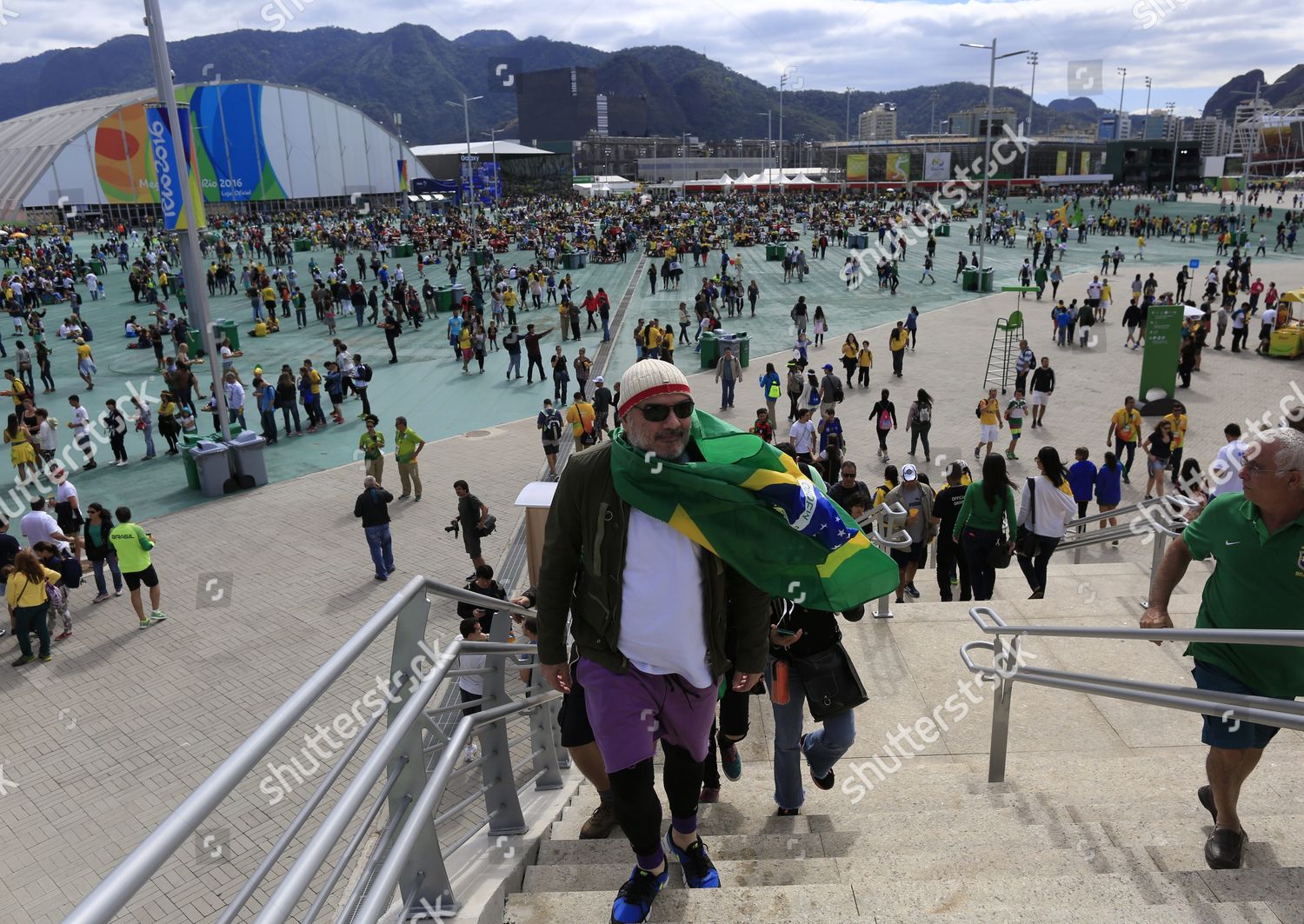 Olympic Spectator Wearing Brazilian Flag Open Editorial Stock Photo ...
