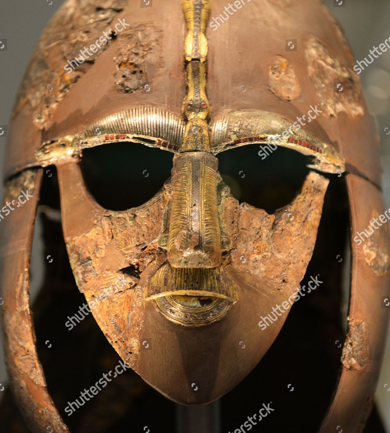 Sutton Hoo Helmet On Display New Editorial Stock Photo - Stock Image ...