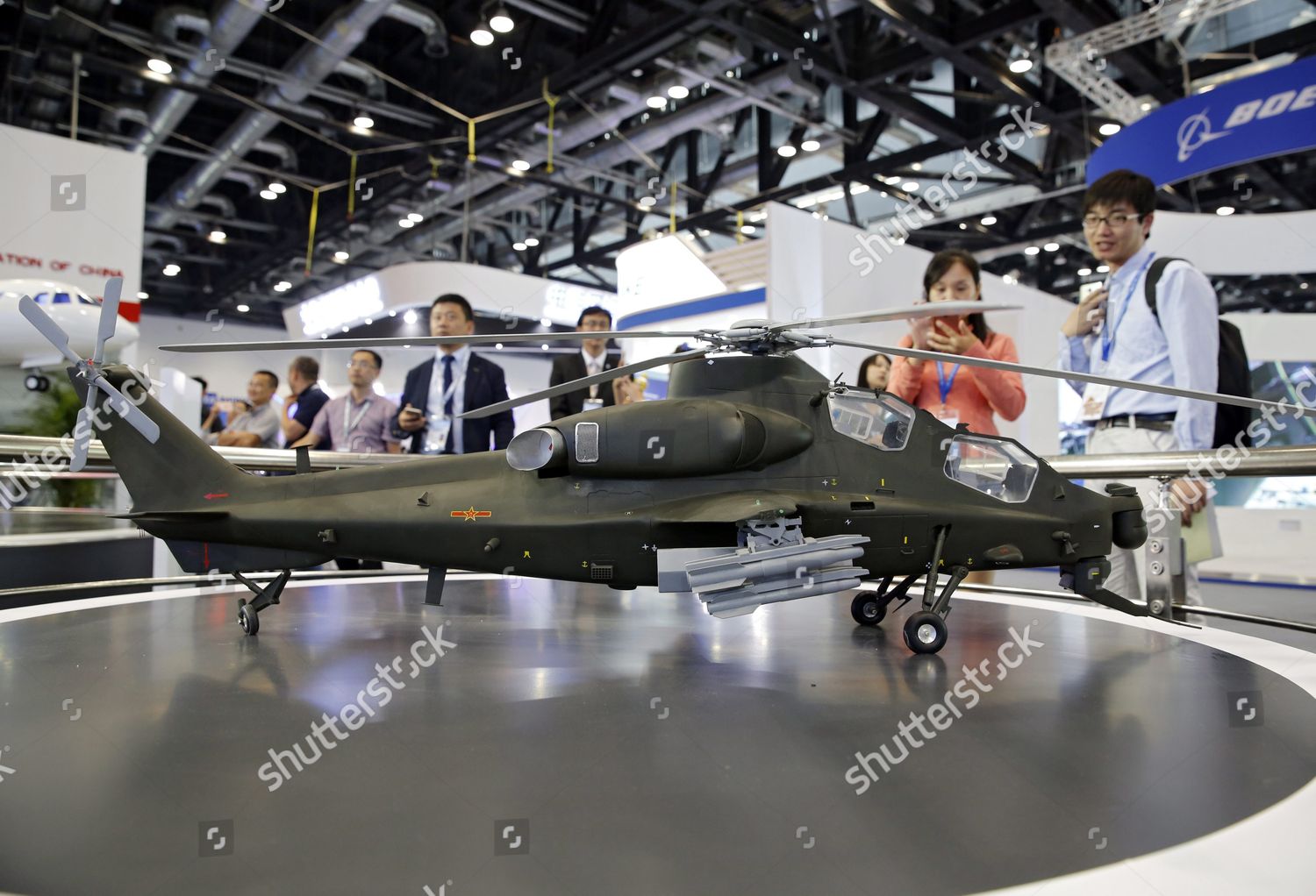 Visitors Watch Model Z10 Attack Helicopter Editorial Stock Photo ...