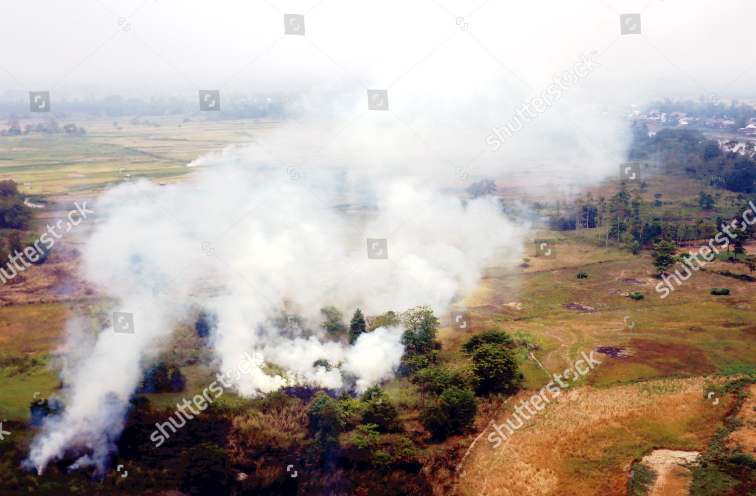 Aerial Photo Shows Thick Smoke Rising Editorial Stock Photo - Stock ...