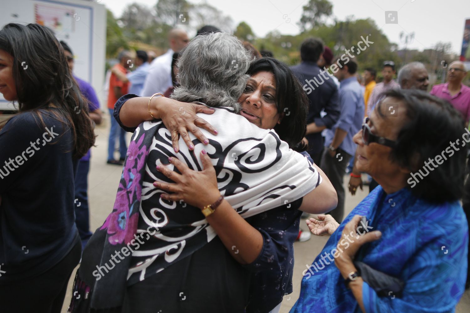 Mourners Comfort Each Other During Memorial Editorial Stock Photo ...