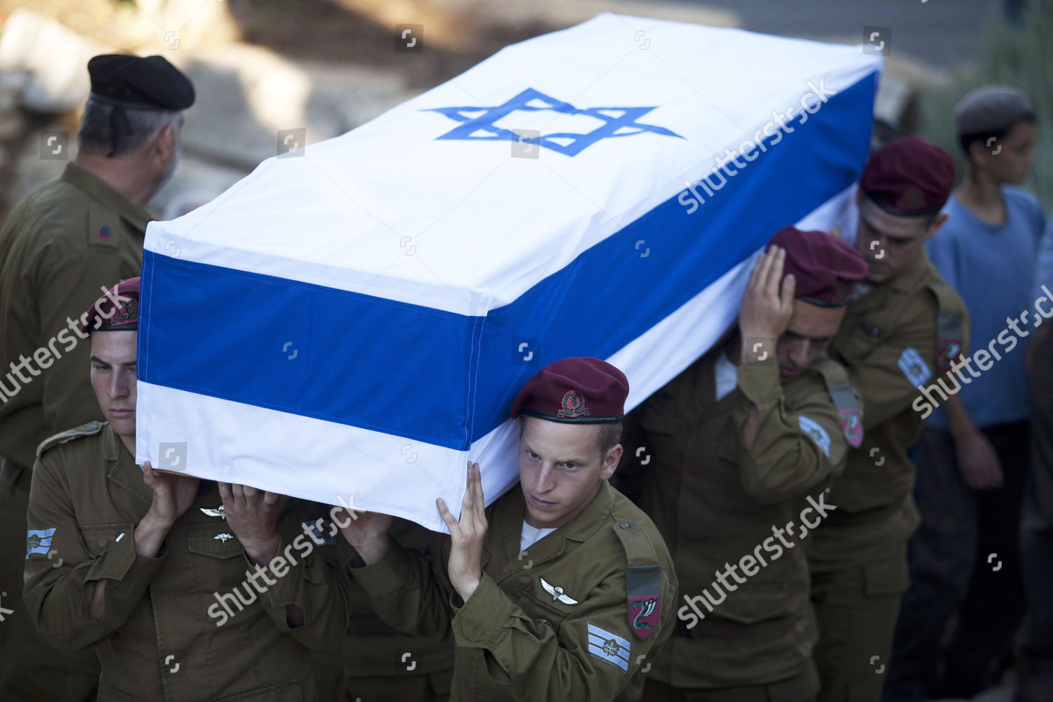 Israeli Soldiers Carry Coffin During Military Editorial Stock Photo ...