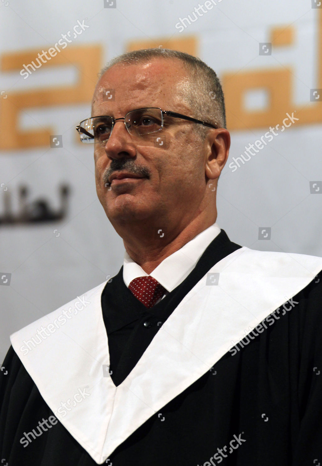 PALESTINIAN PRIME MINISTER RAMI HAMDALLAH DELIVERS Editorial Stock ...