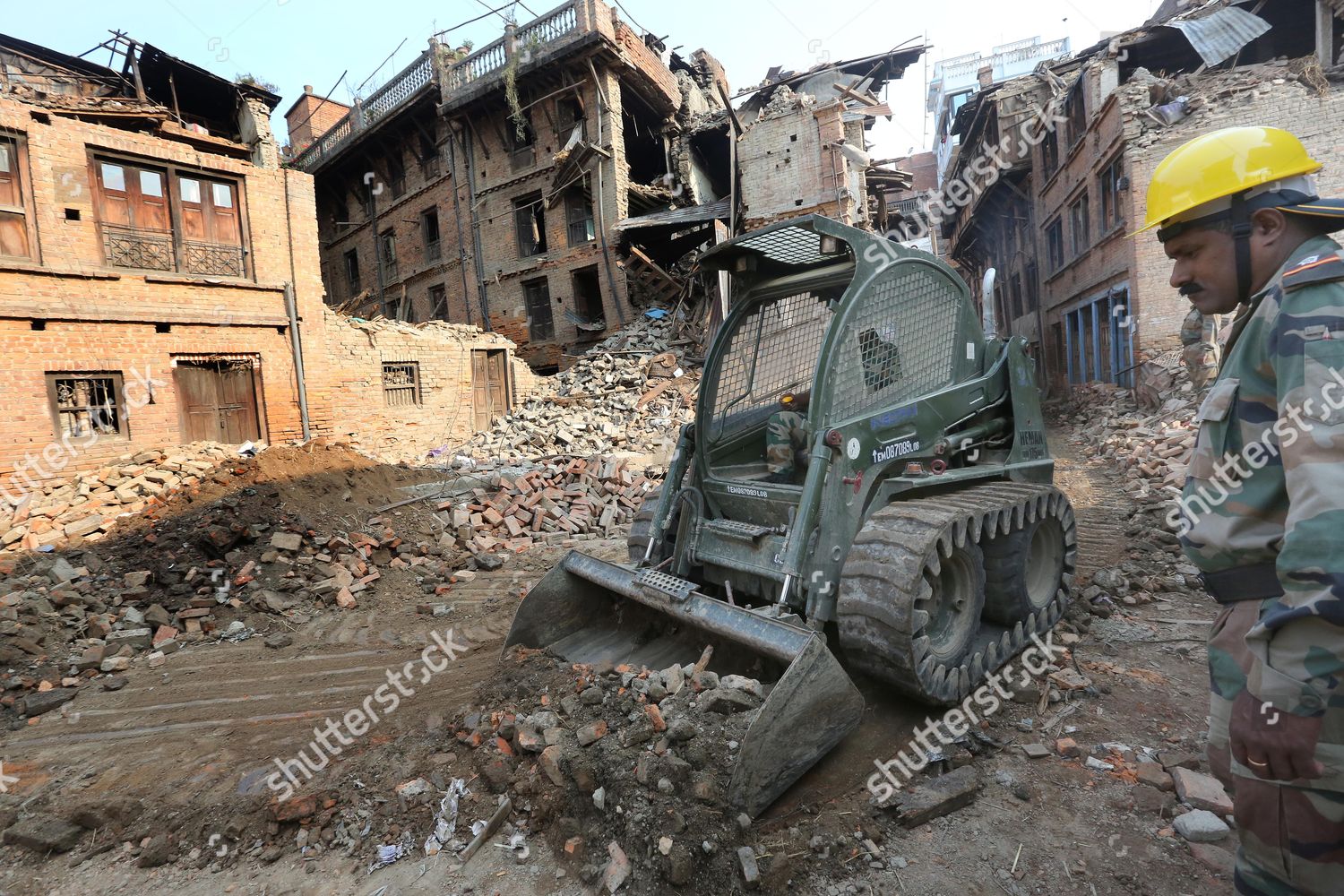 Indian Army Clear Rubble Collapsed House Editorial Stock Photo - Stock ...