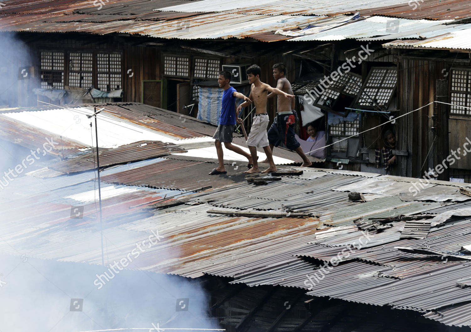 Filipino Residents Look Fire Residential Slum Editorial Stock Photo ...