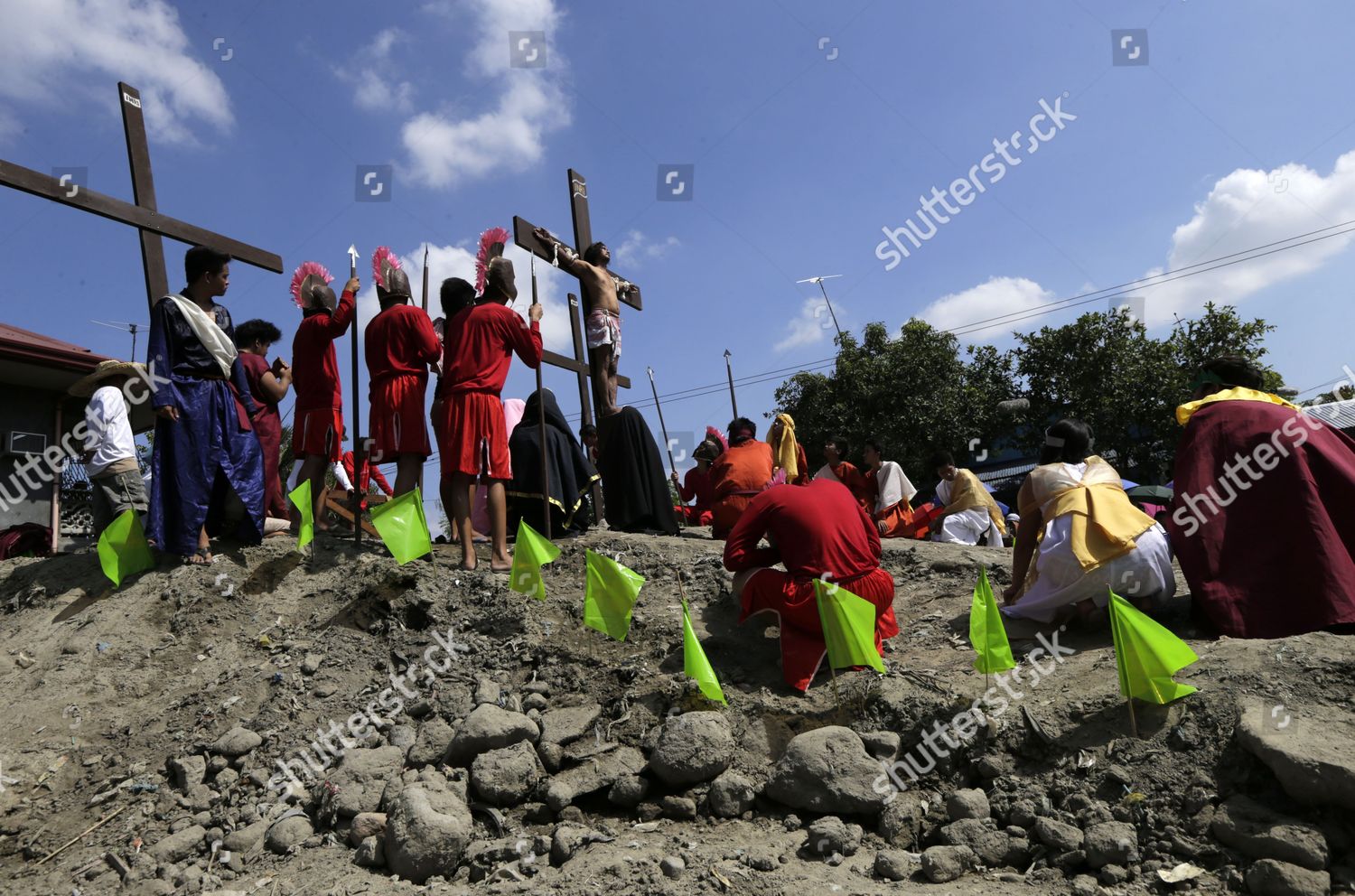 Filipino Penitent Nailed Wooden Cross During Editorial Stock Photo ...
