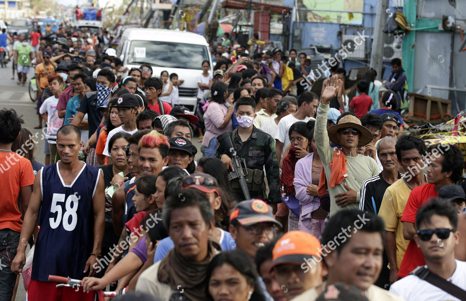 Filipino Typhoon Victims Queue Food Distribution Editorial Stock Photo ...