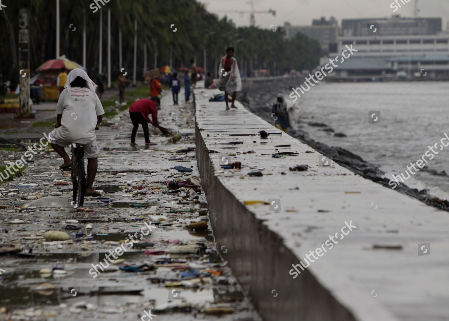 Filipinos Clean Debris Brought By Typhoon Editorial Stock Photo - Stock ...