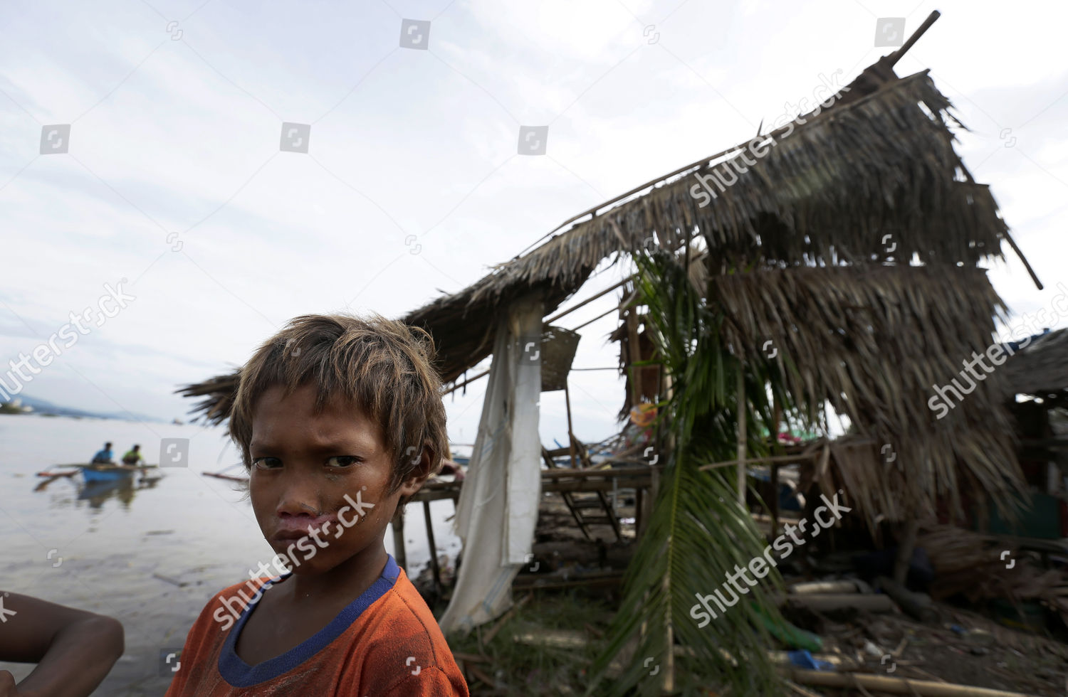Filipino Indigenous Badjao Boy Stands Front Editorial Stock Photo ...