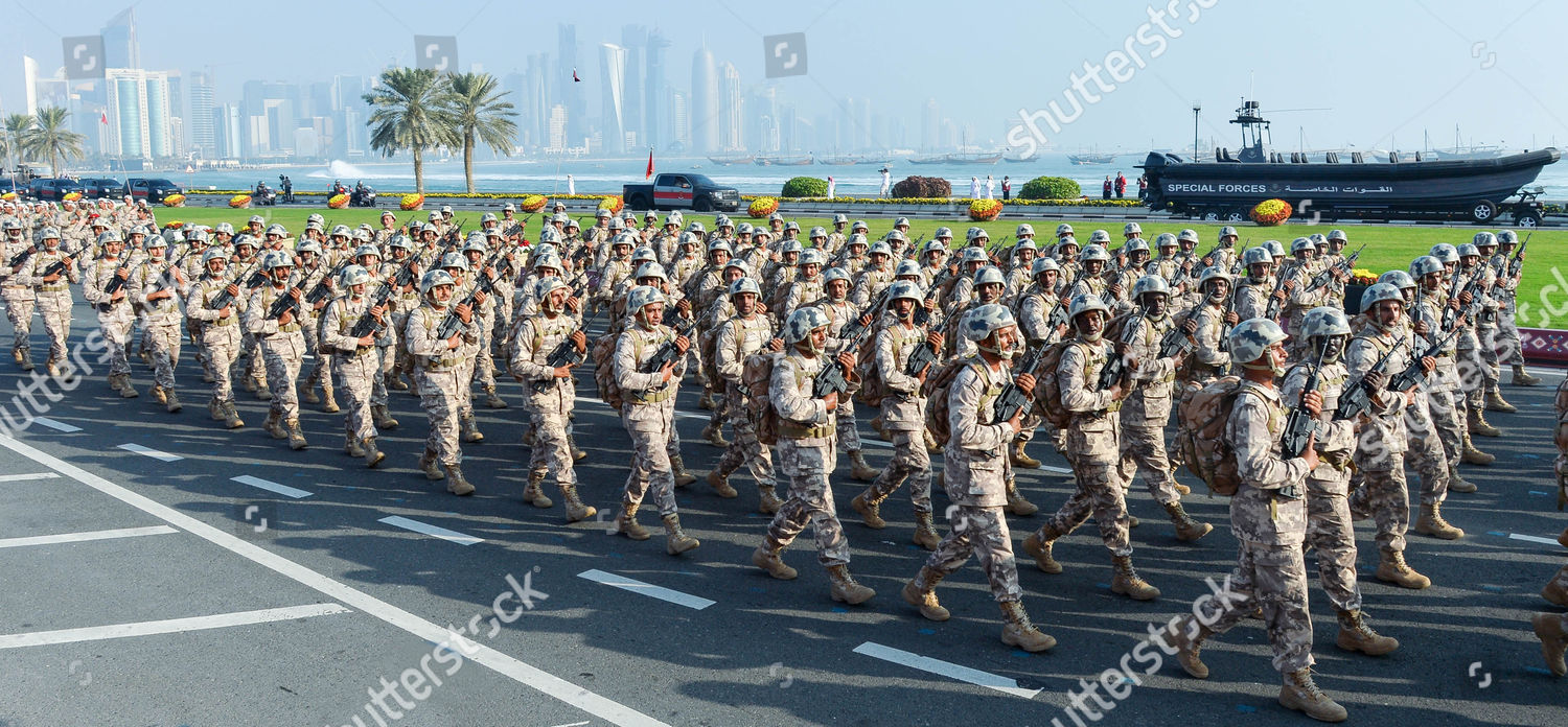 Qatari Soldiers Participate Military Parade Mark Editorial Stock Photo ...