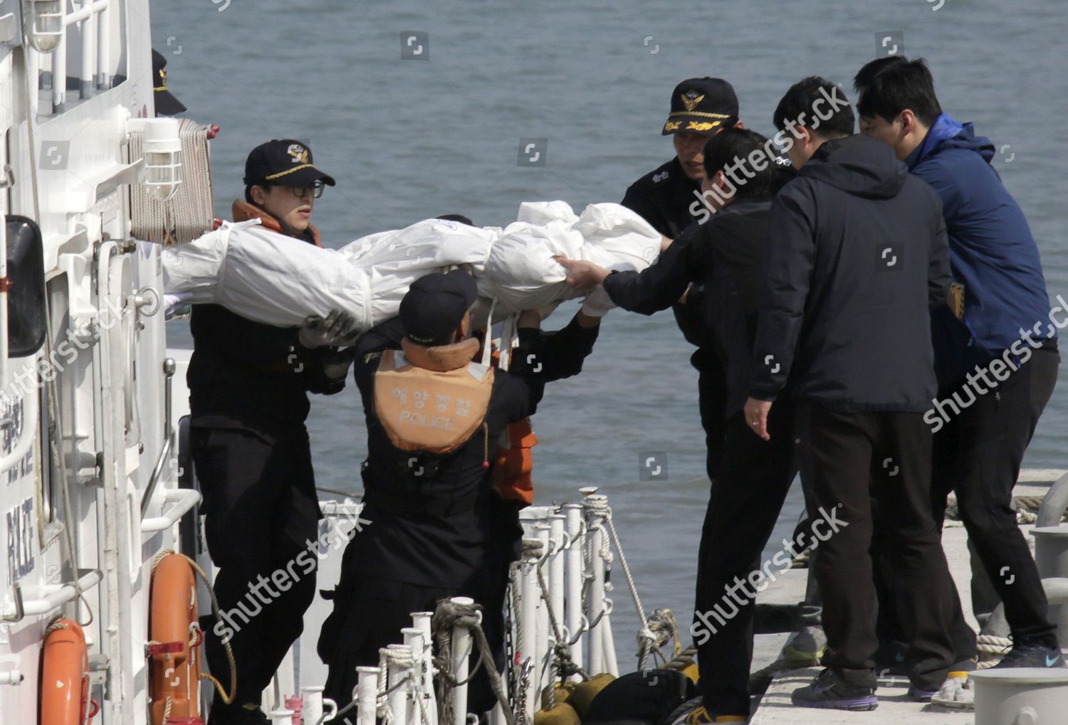 South Korea Policemen Carry Dead Body Editorial Stock Photo - Stock ...