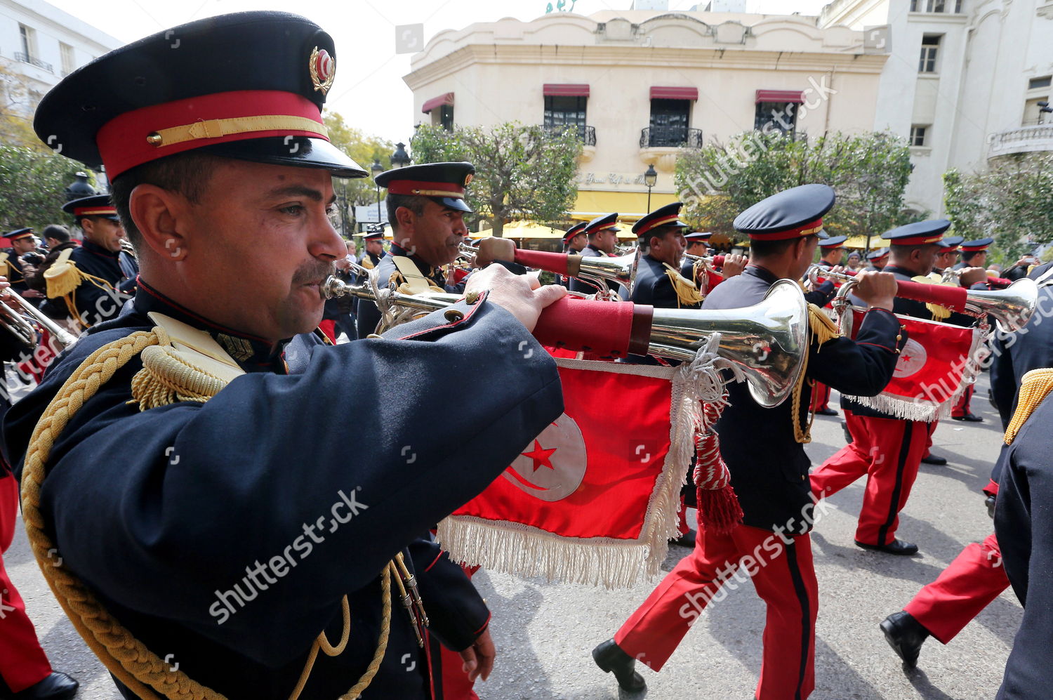 Tunisian Republican Guard Orchestra Plays Tunisian Editorial Stock ...