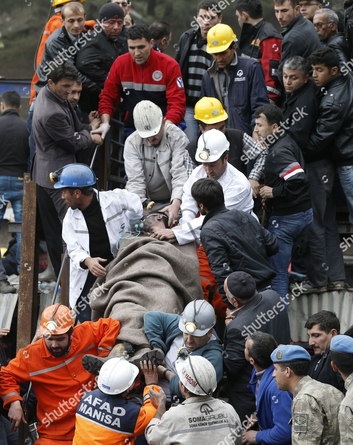Rescue Teams Carry Dead Miner After Editorial Stock Photo - Stock Image ...