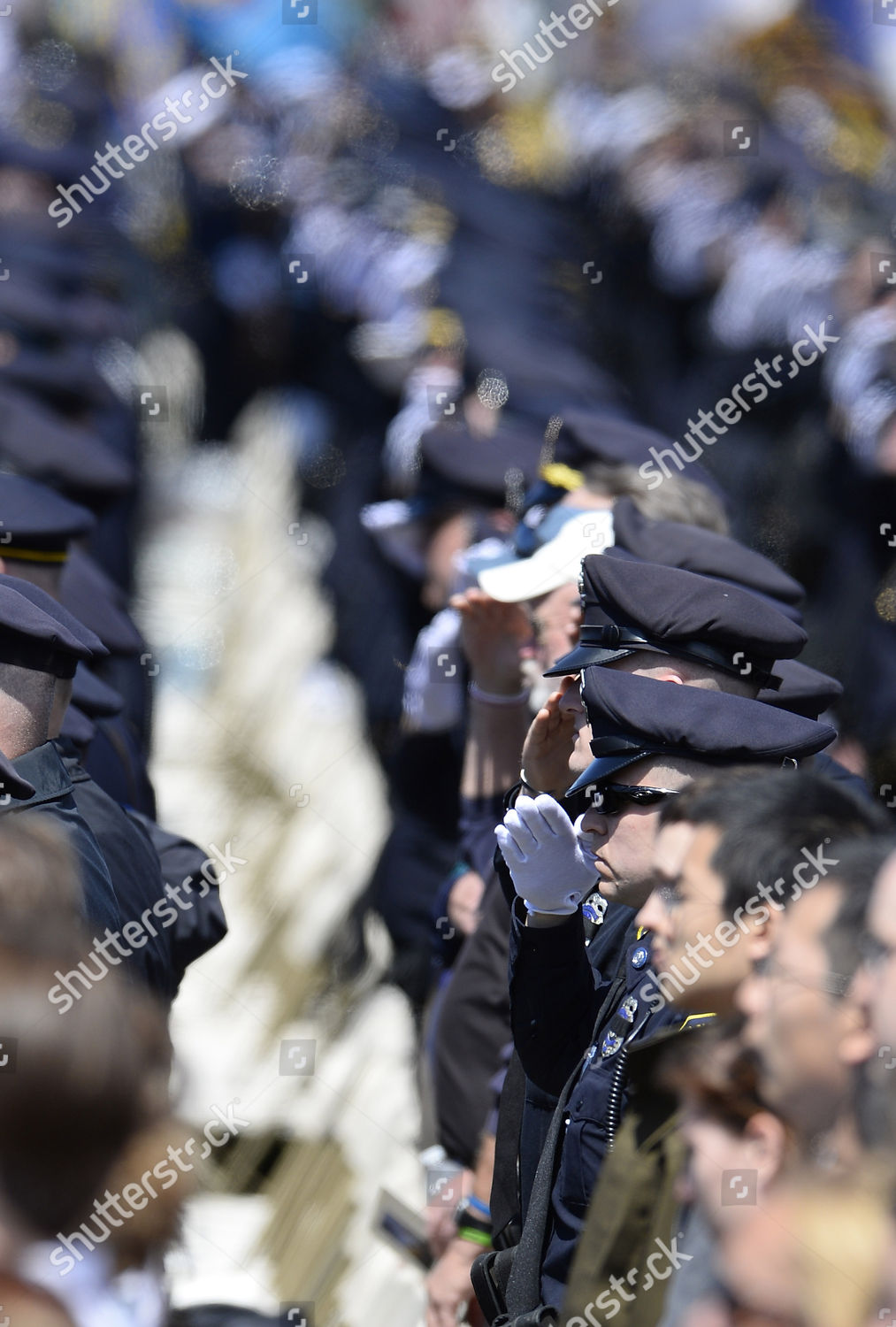 Law Enforcement Personnel Salute National Anthem Editorial Stock Photo ...